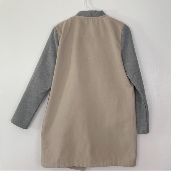 Jackets & Coats | Beige And Grey Color Block Pea Coat | Poshmark